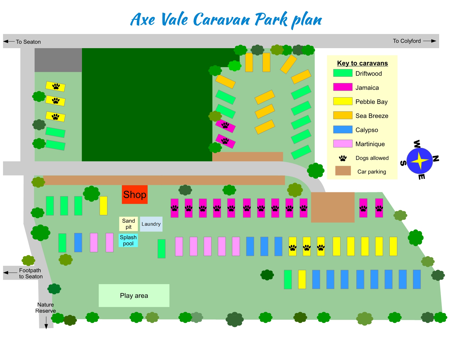 Site plan - Axevale Caravan Park
